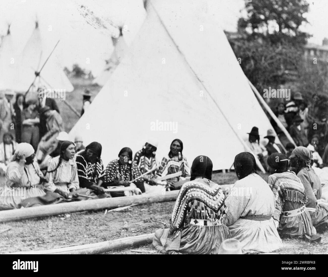 Indian women playing the stick game at the midsummer celebration on the ...