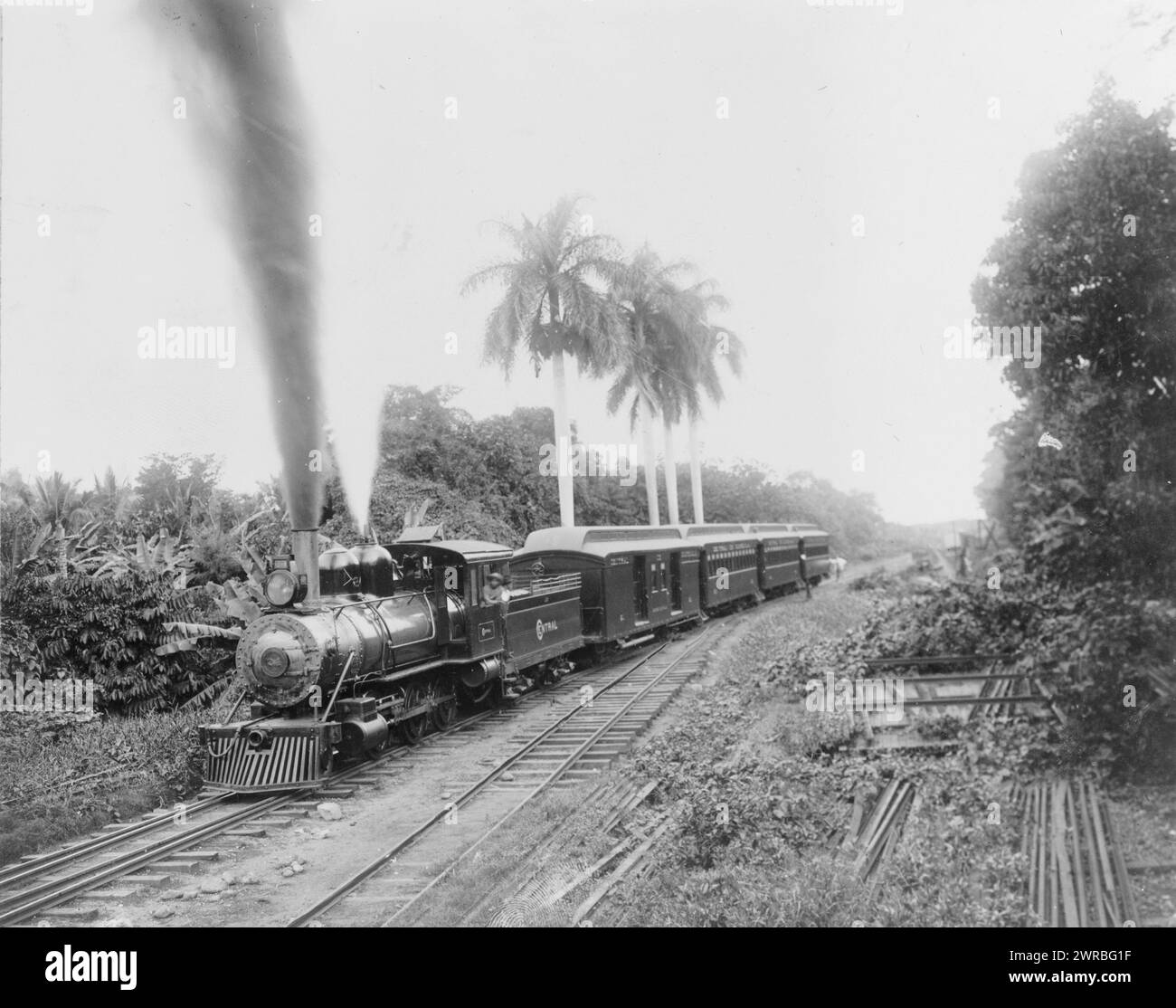 Pan American Division of Central Railroad, Guatemala, Train going ...