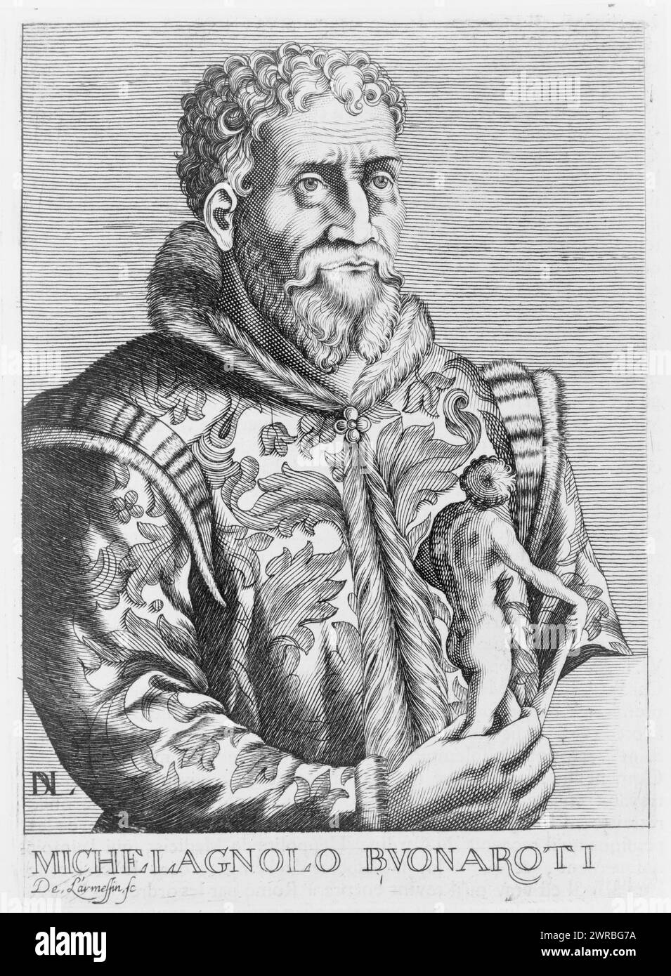 Michelagnolo Buonaroti, De Larmessin Sc.; NDL (monogram)., Michelangelo ...