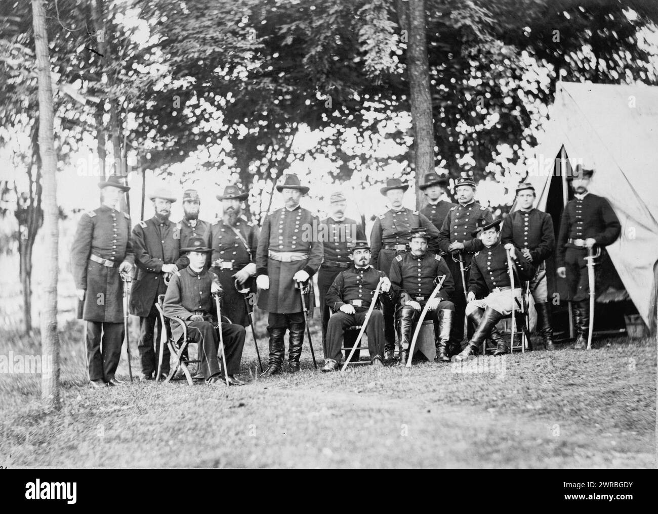 Major General W.H. French and staff, Photograph shows Major General ...