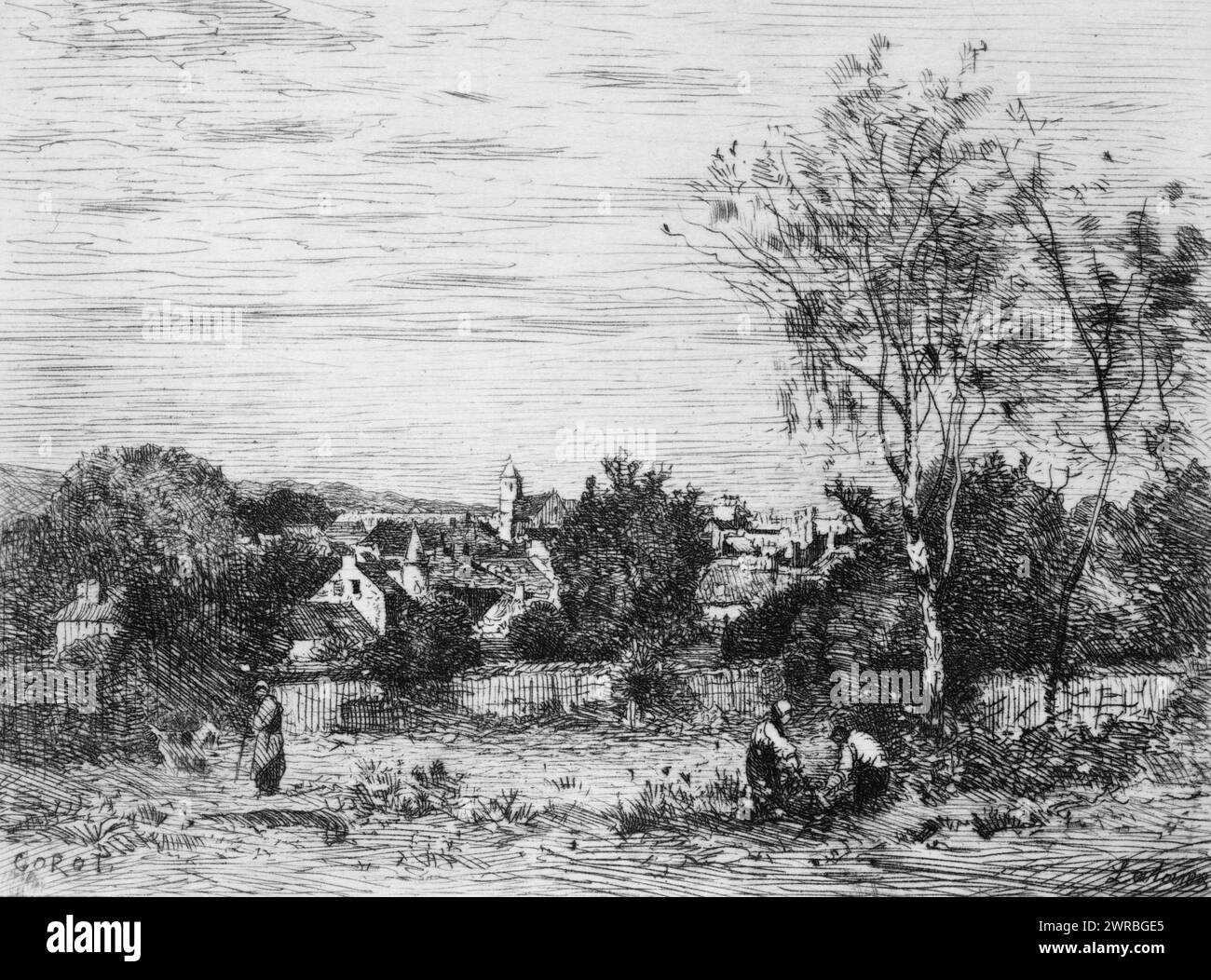 Pastoral setting Black and White Stock Photos & Images - Alamy