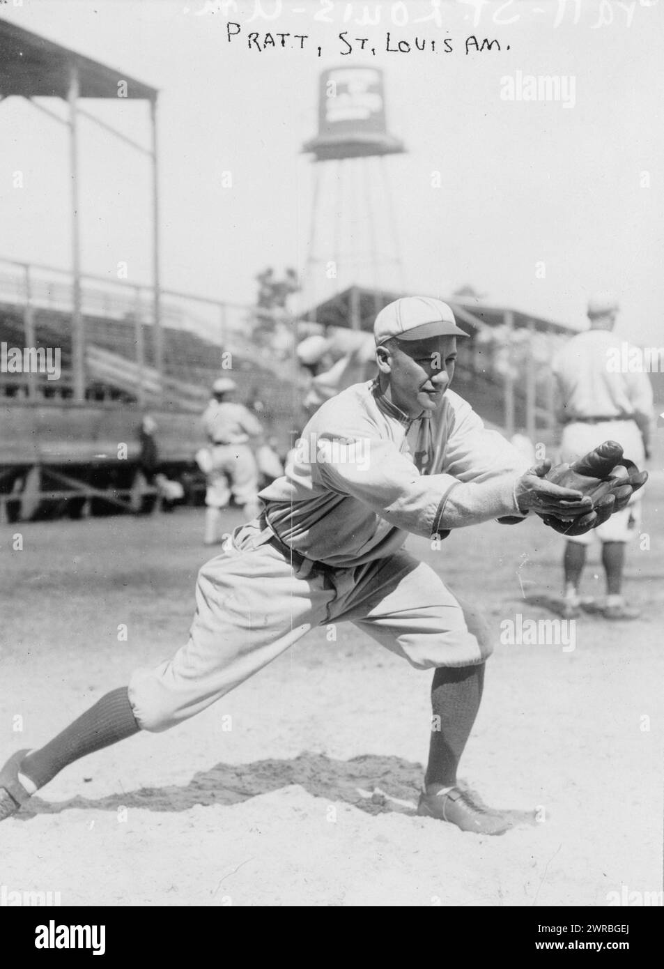 Derrill Burnham 'Del' Pratt, St. Louis Browns baseball player, wearing ...