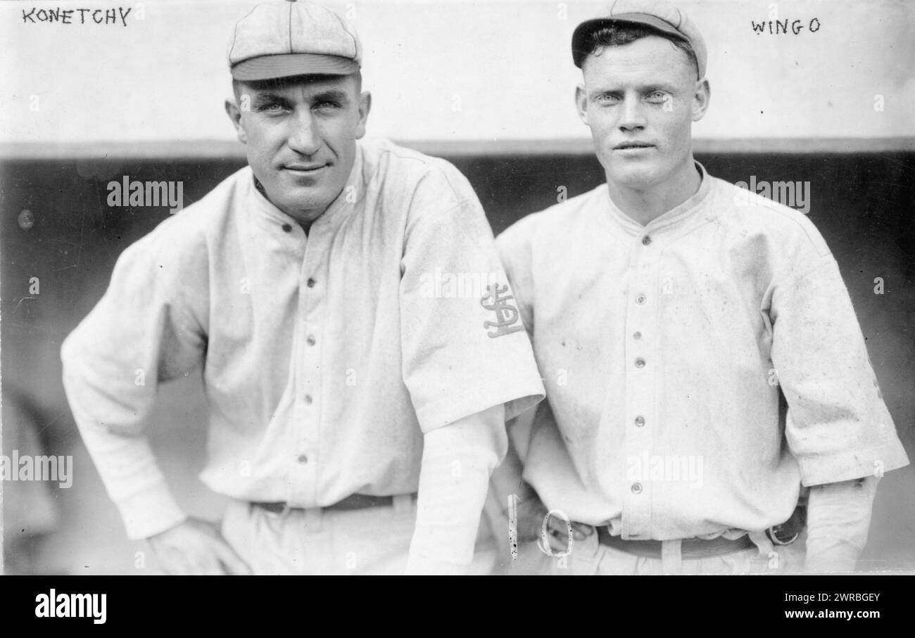 Ed Konetchy and Ivy Wingo, St. Louis Cardinals baseball players, half ...