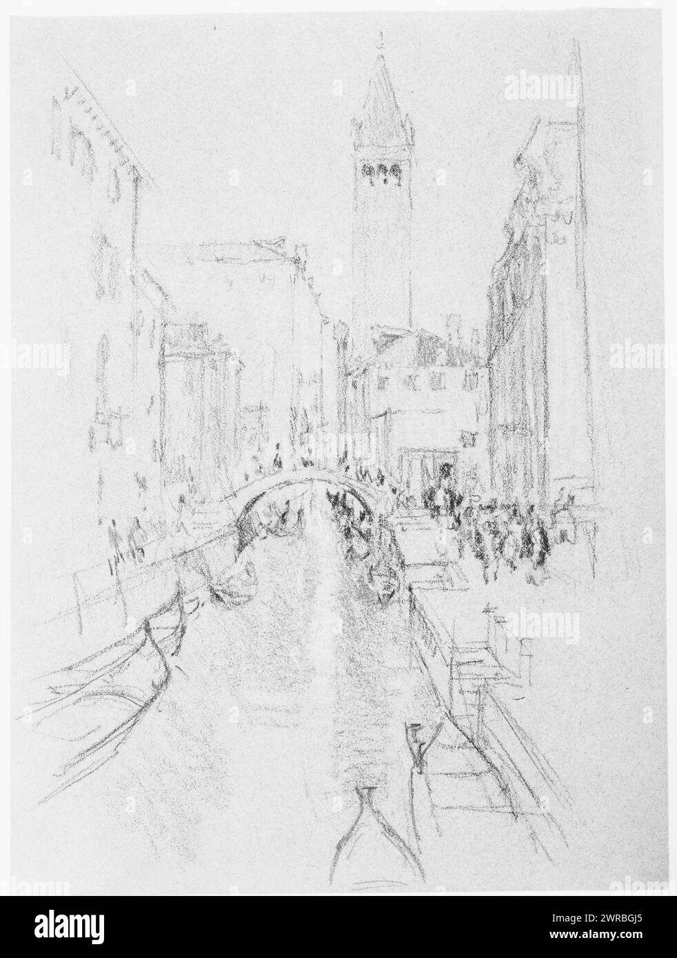 Gondolas narrow canal Black and White Stock Photos & Images - Alamy