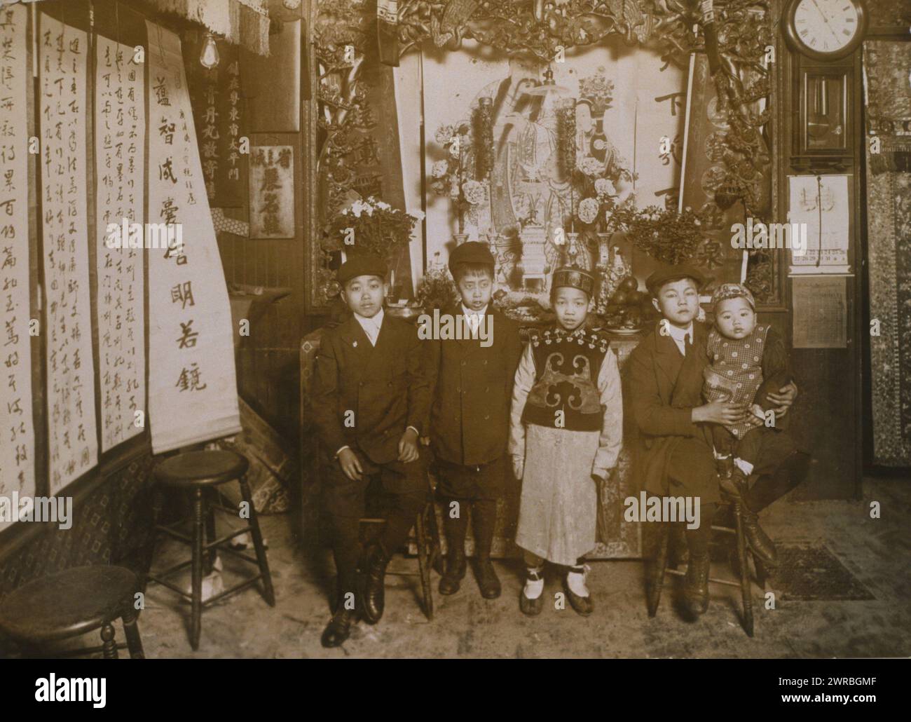 Five boys at New Year's celebration, Chinatown, New York City, 1911 Jan ...