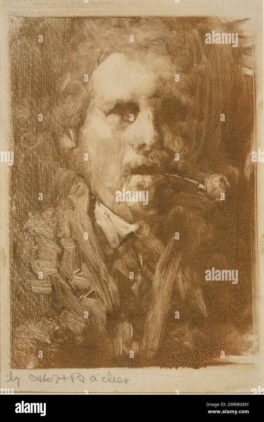 Self-portrait, by Otto H. Bacher., Otto Bacher, head-and-shoulders ...