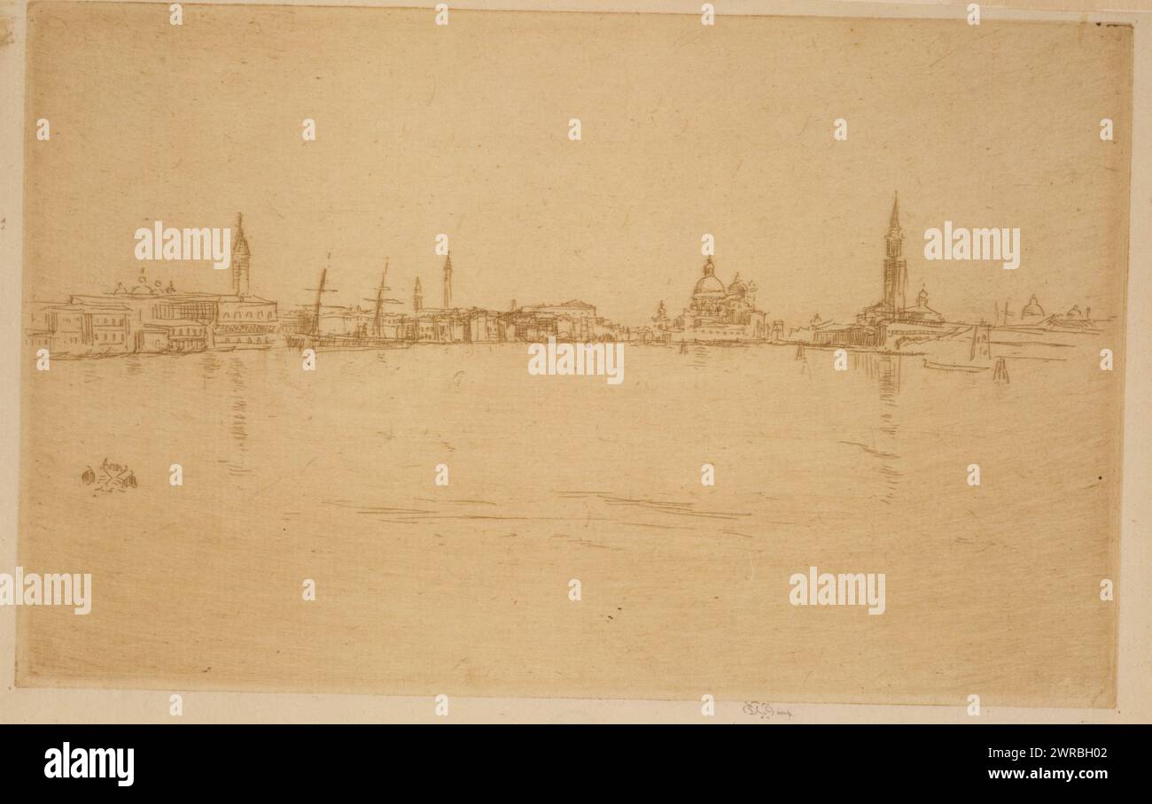 La Salute - dawn, butterfly monogram., Print showing the Venice lagoon ...
