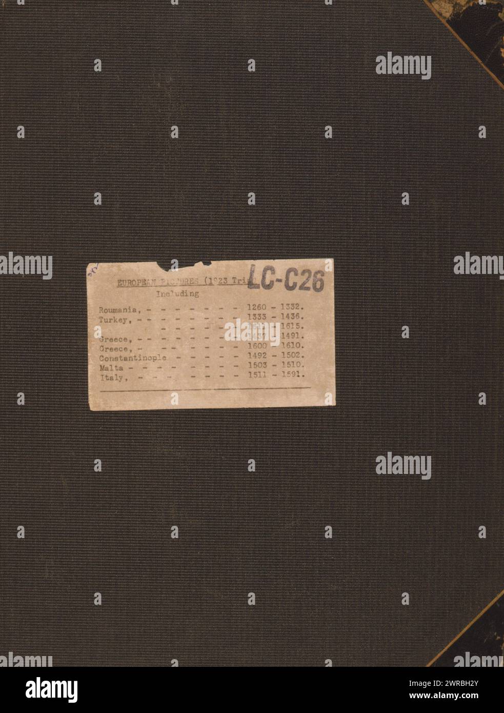 Front cover of album 'European pictures (1923 trip)', 1923., Travel ...