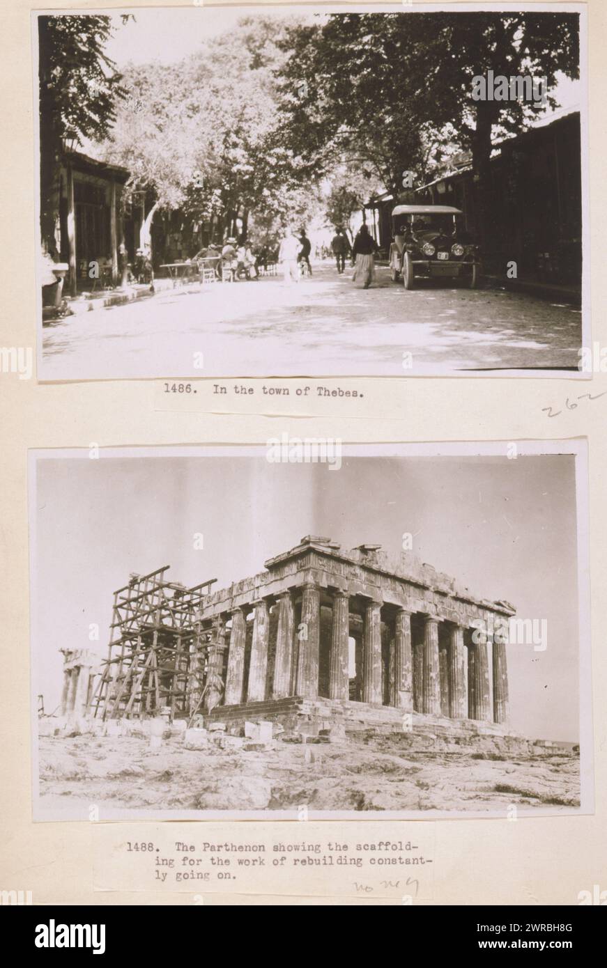 In the town of Thebes The Parthenon showing the scaffolding for the ...