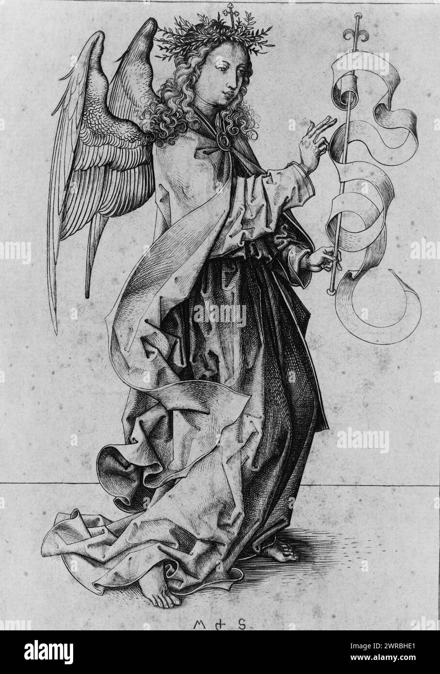 The Angel of the Annunciation, MS., Schongauer, Martin, active 15th century, artist, 14, Mary ...
