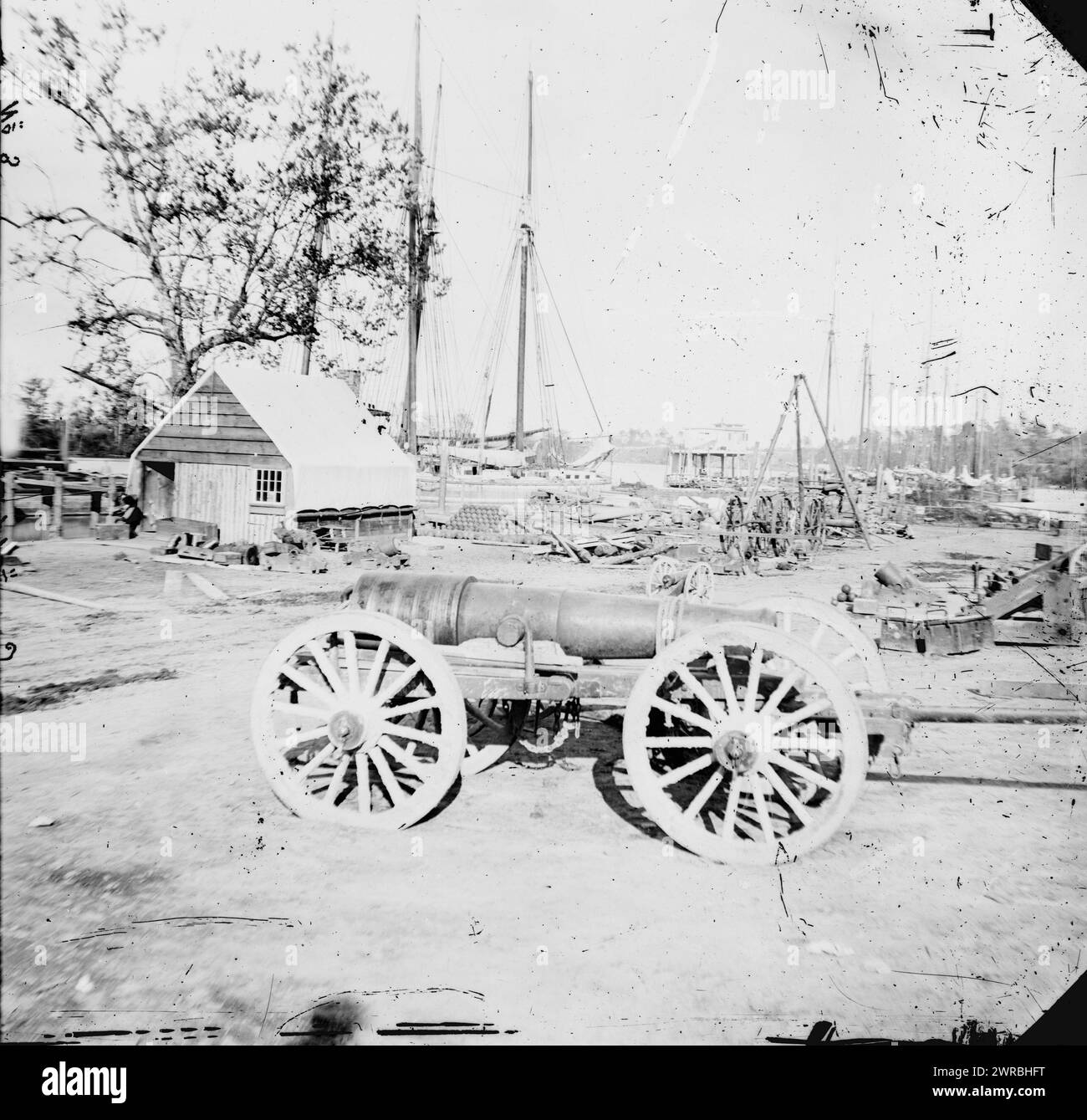 Broadway Landing, Appomattox River, Virginia. Park of artillery, 1865 ...
