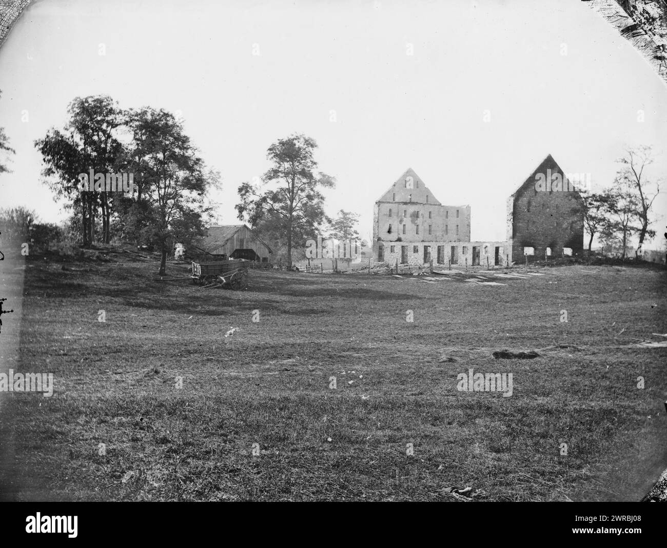 Antietam, Maryland. Real's barn, burned by the bursting of a Federal ...