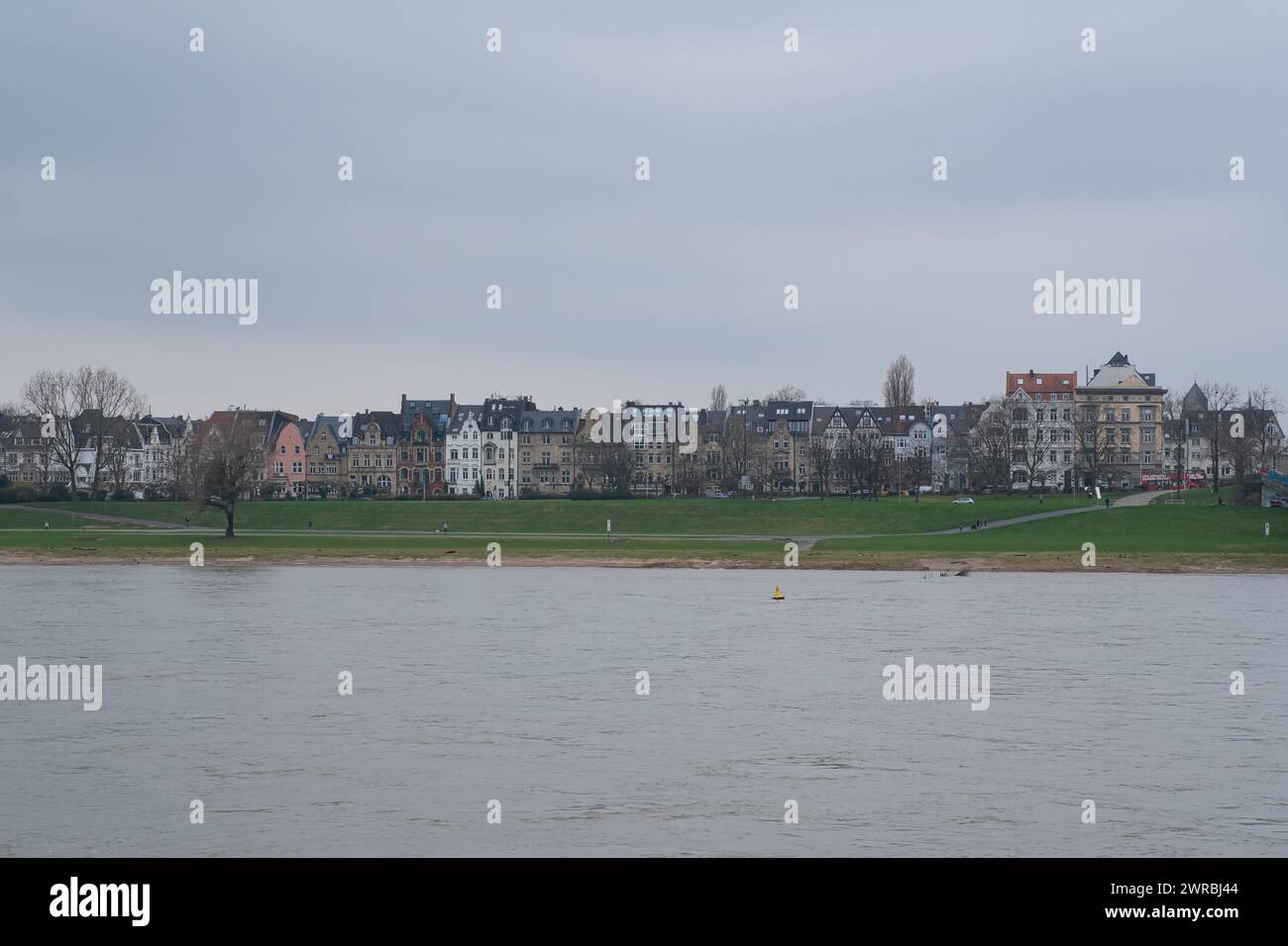View over the Rhine, behind Oberkassel, Duesseldorf, Germany Stock ...