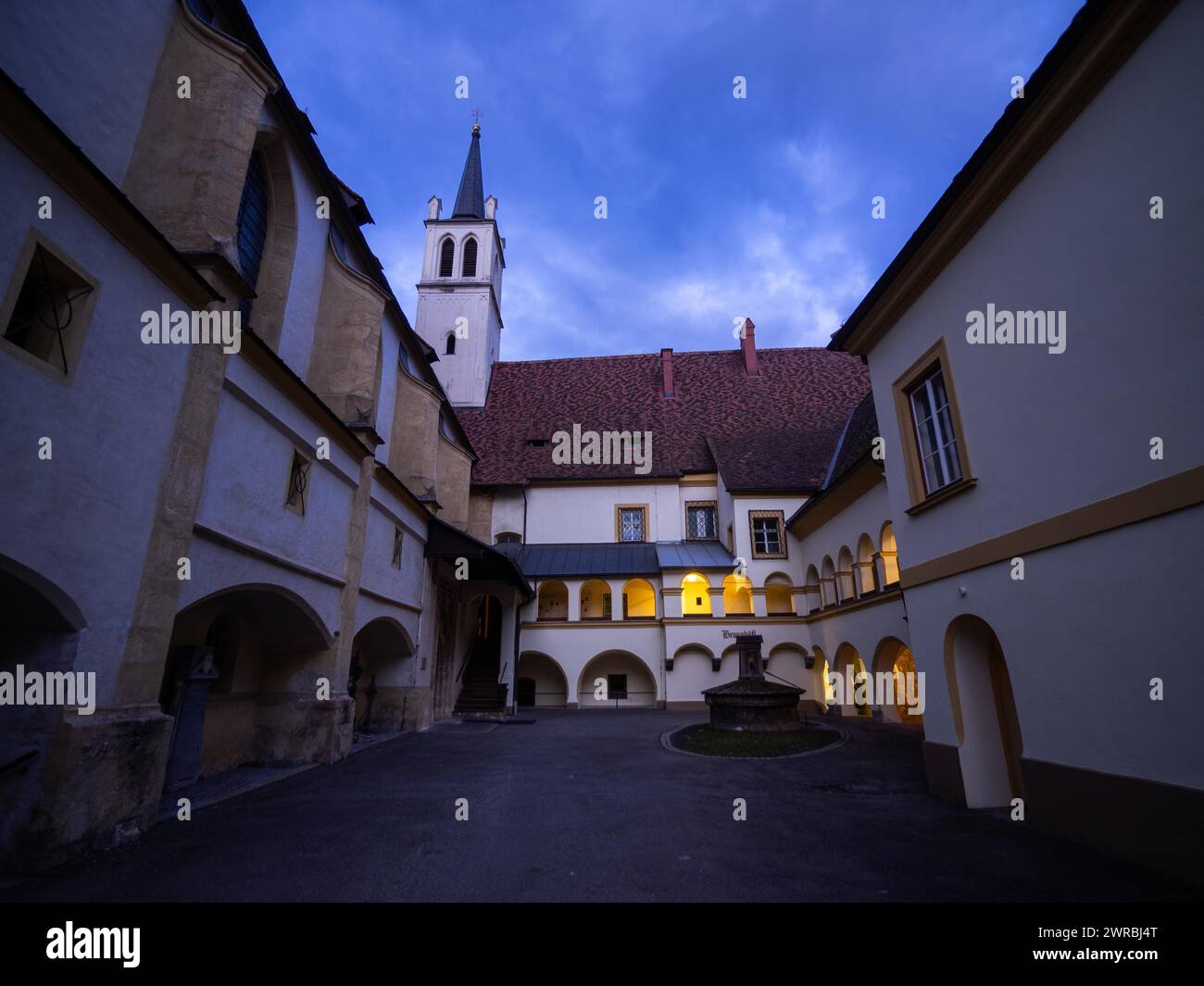 Brunnhoefl, inner courtyard in Goess Abbey, former convent of the ...