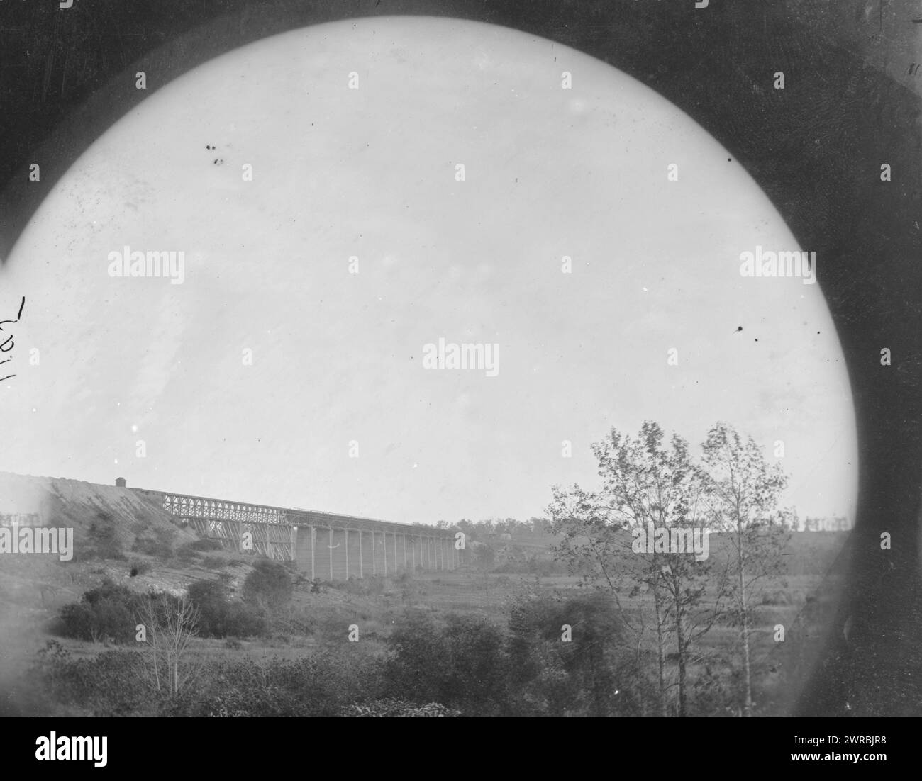 Farmville, Virginia (vicinity). Distance view of High bridge of the ...