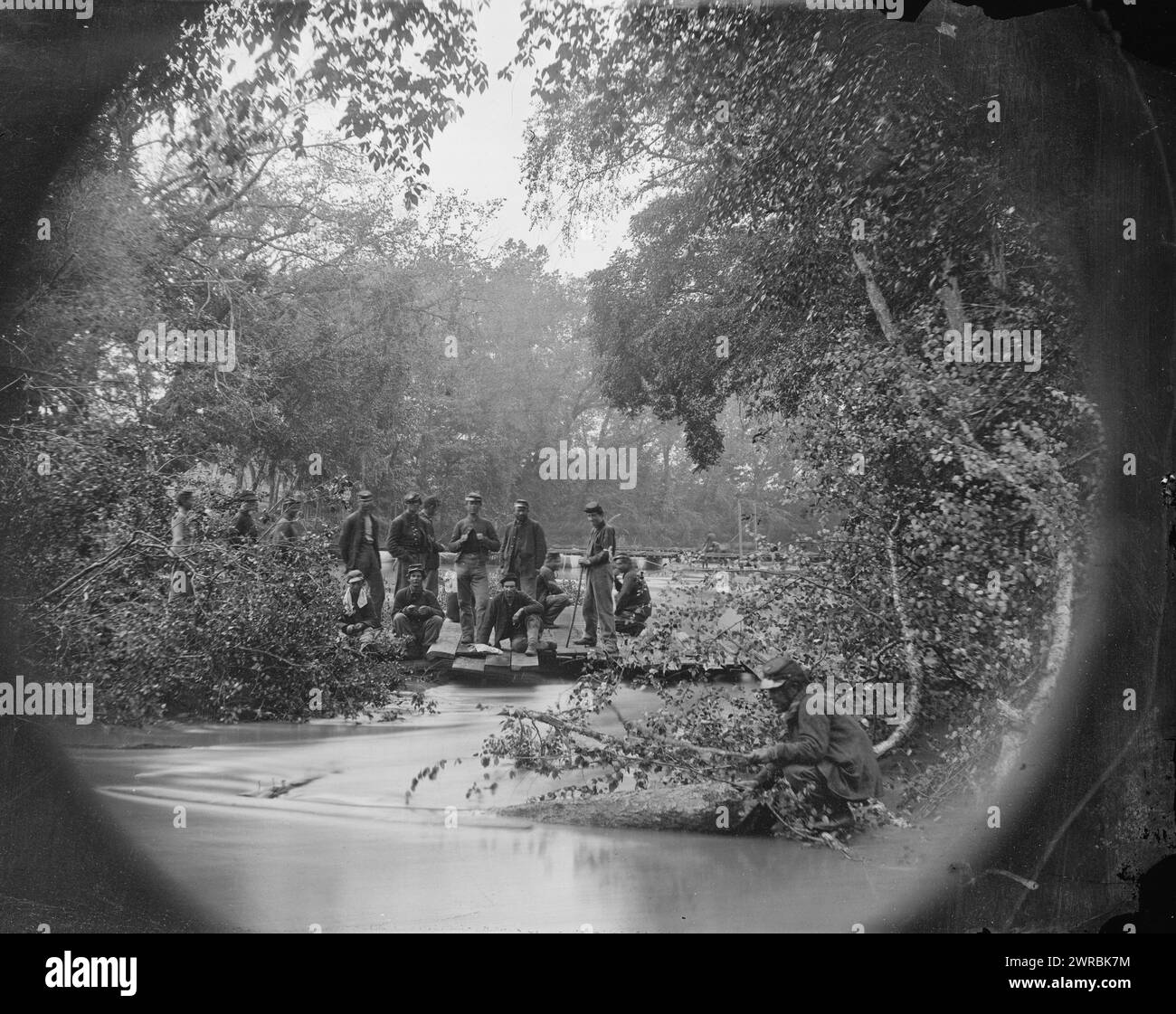 Pontoon bridge across north anna hi-res stock photography and images ...