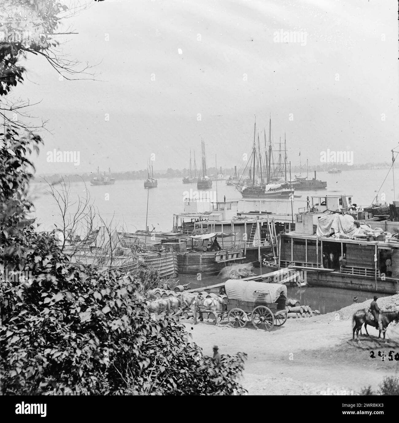 City Point, Va. View of waterfront with Federal supply boats ...