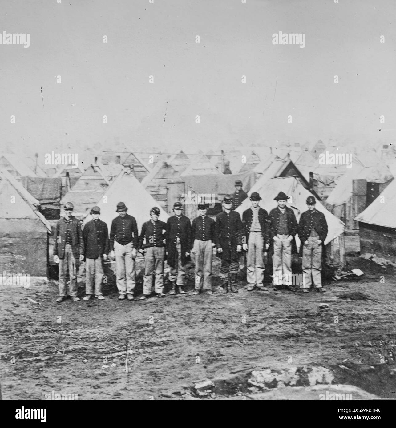 City Point, Virginia. Soldiers winter quarters. Inside first line of ...