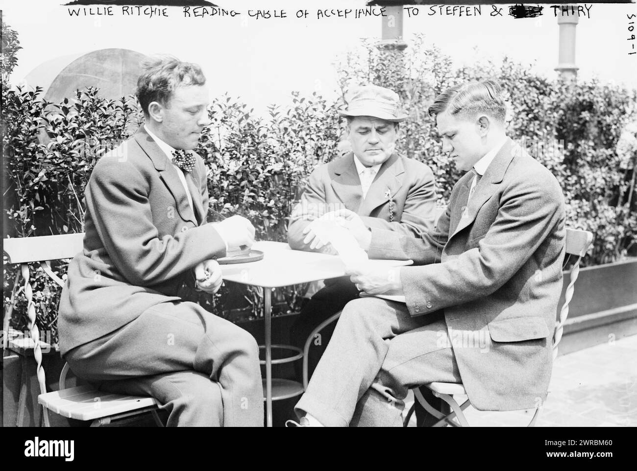 Willie Ritchie reading cable of acceptance to Steffen & Thiry, Photo ...