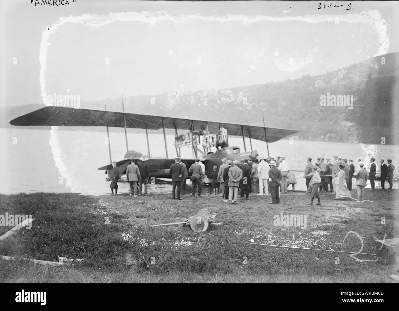 America', Photograph shows the launch of the Curtiss Model H Flying ...