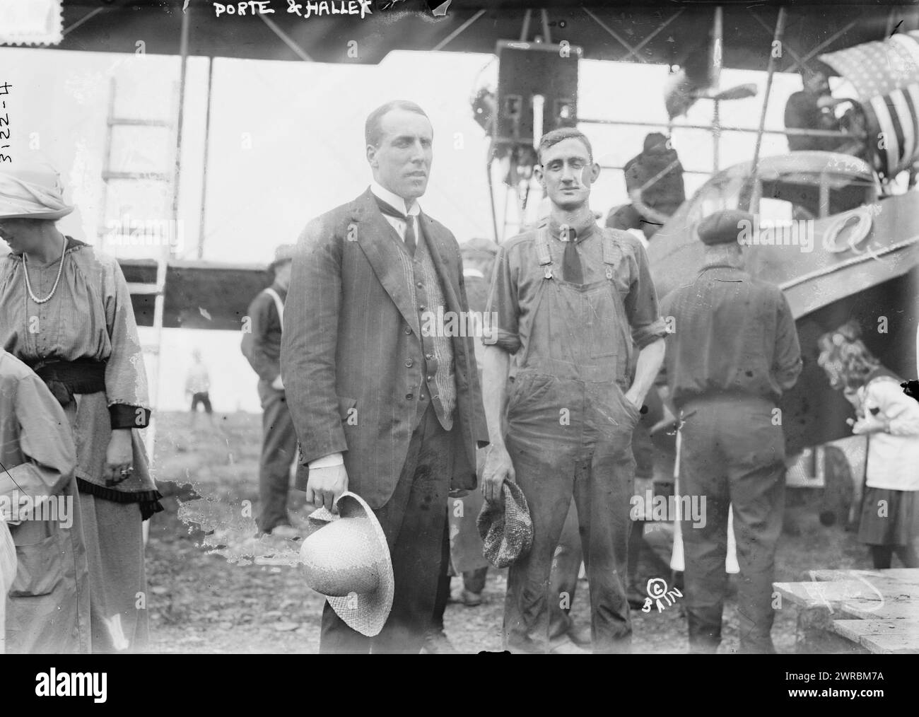 Porte & Halle i.e., Hallett, Photograph shows aviators John Cyril Porte ...