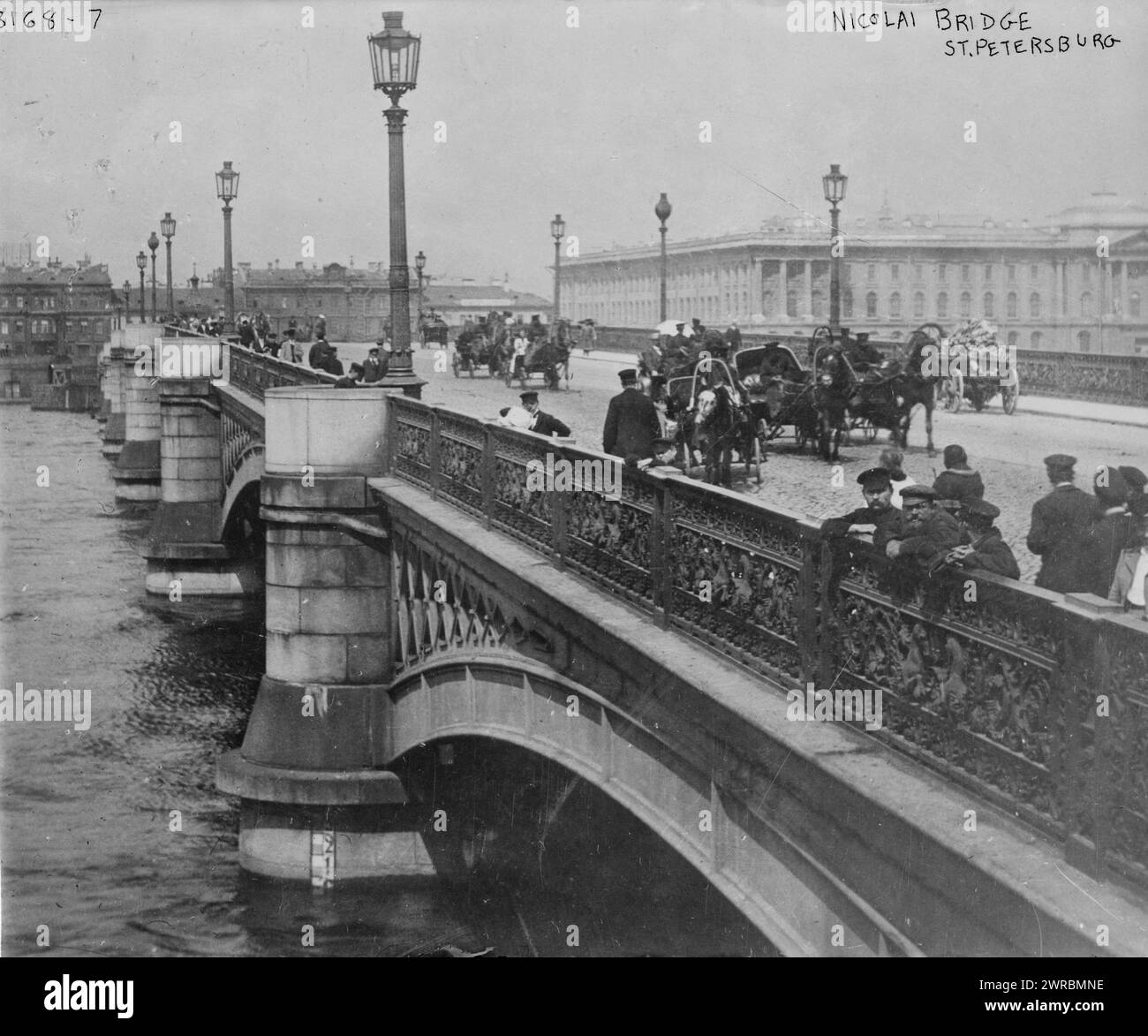 Nicolai Bridge, St. Petersburg, Photograph shows the Blagoveshchensky ...