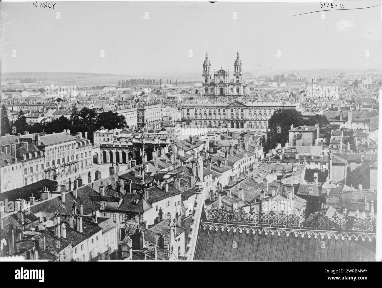 Nancy, Photograph shows the town of Nancy, France., 1914 Aug. 24, Glass ...