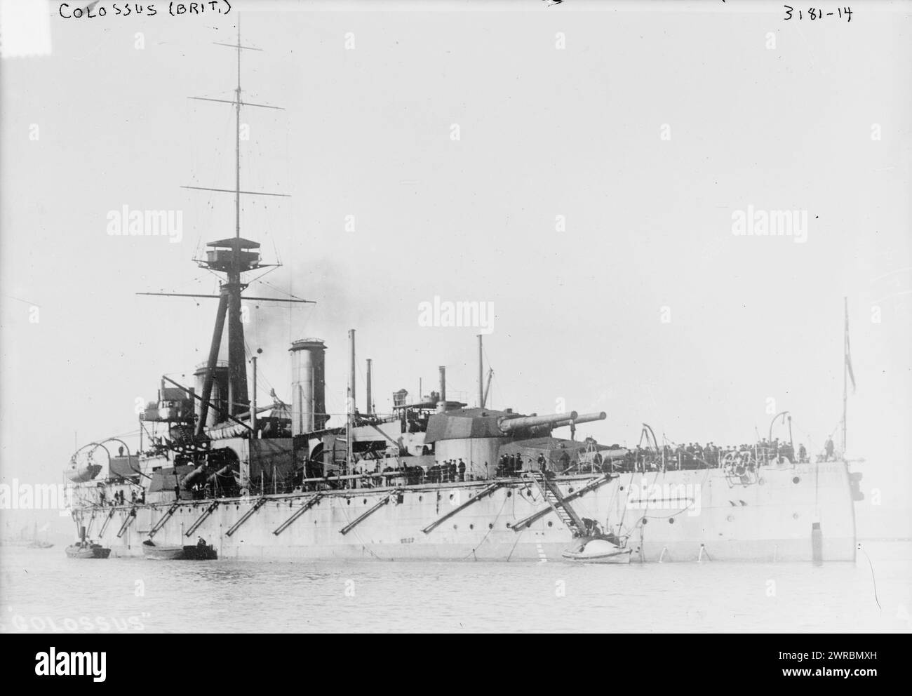COLOSSUS (Brit.), Photograph shows the H.M.S. Colossus, a dreadnought ...