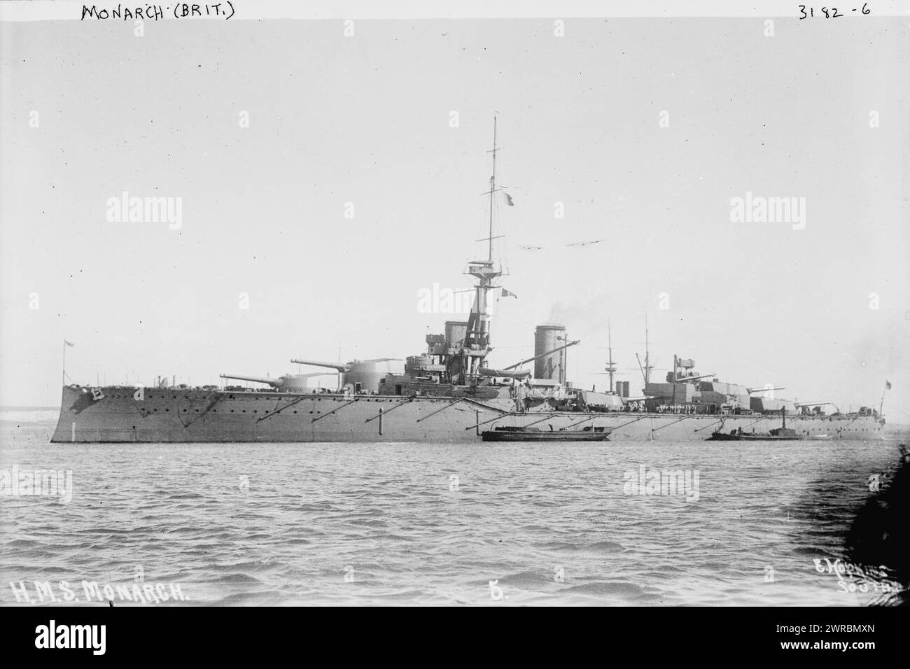 MONARCH (Brit.), Photograph shows the H.M.S. Monarch, a battleship of ...