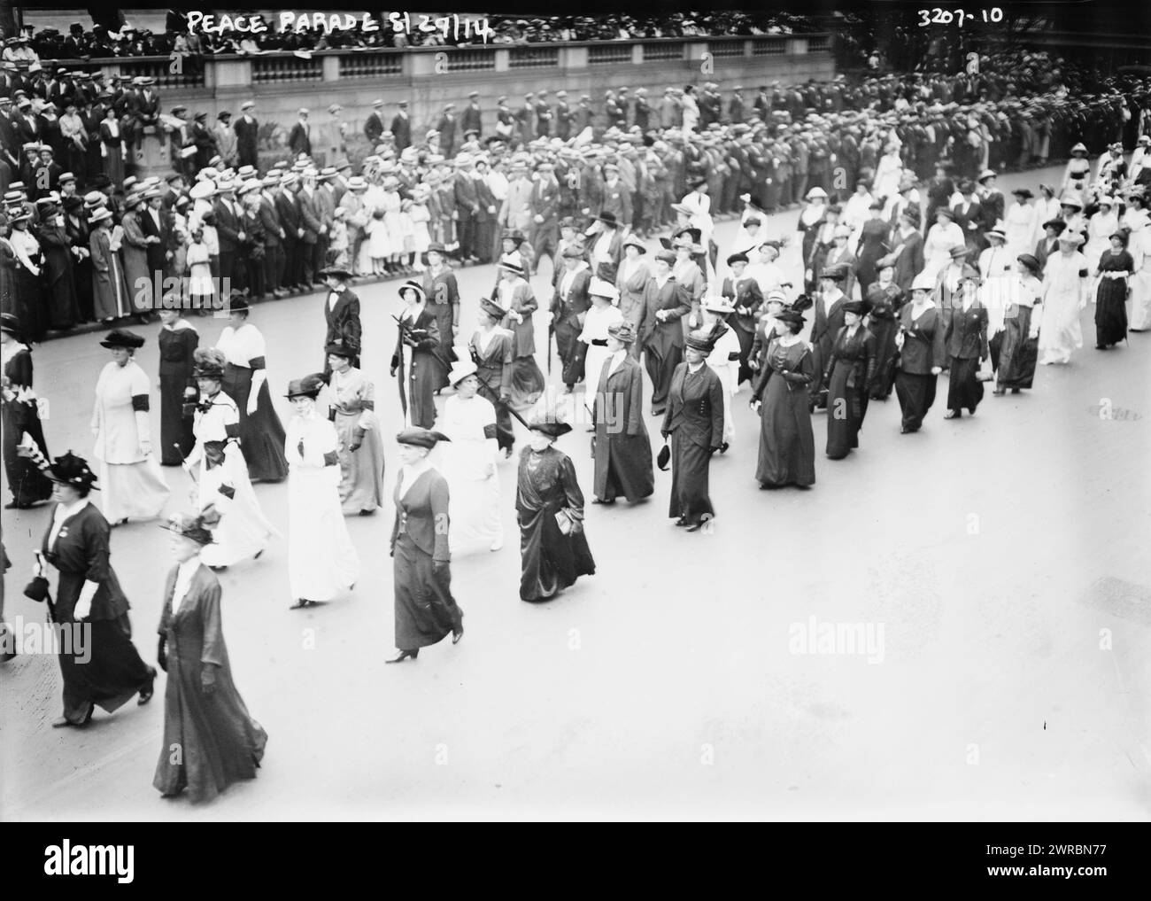Peace Parade, Photograph shows the women's peace parade down Fifth ...