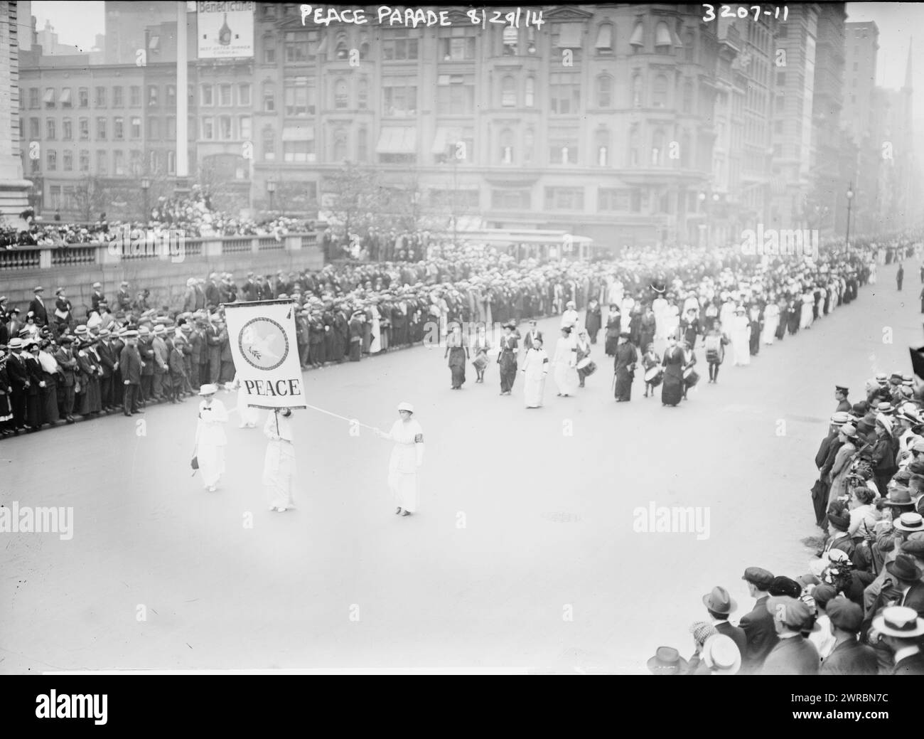 Peace Parade, Photograph shows the women's peace parade down Fifth ...