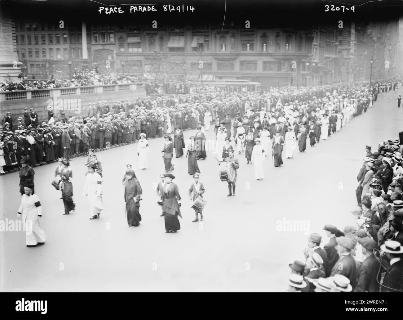 Peace Parade, Photograph shows the women's peace parade down Fifth ...