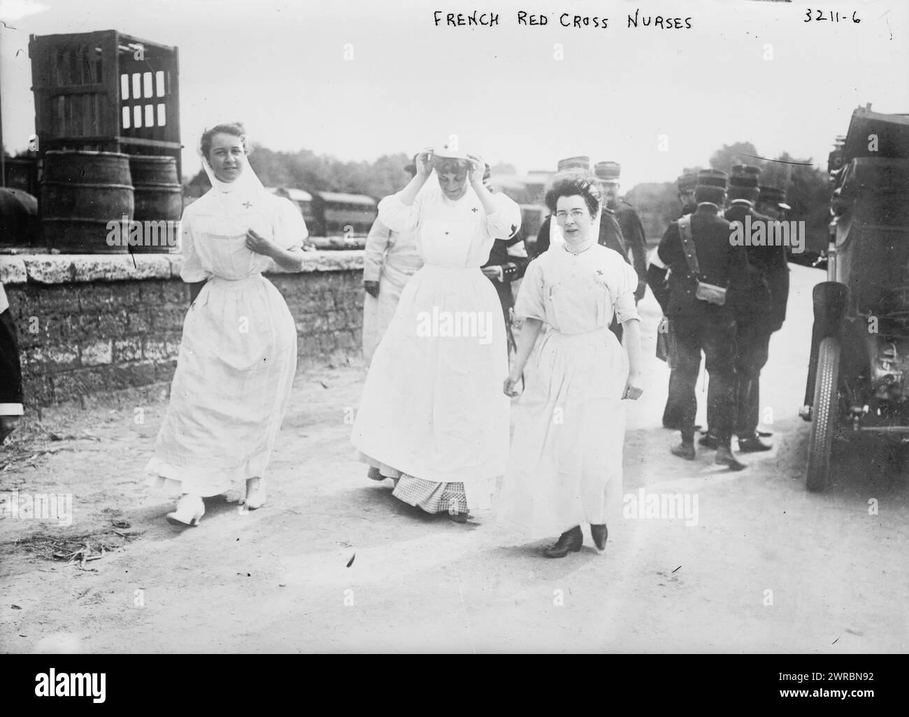 French Red Cross nurses, Photograph shows French Red Cross nurses ...