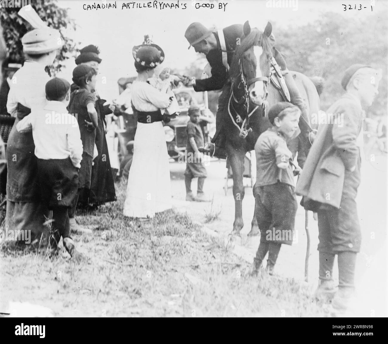 Family saying goodbye to soldier Black and White Stock Photos & Images ...