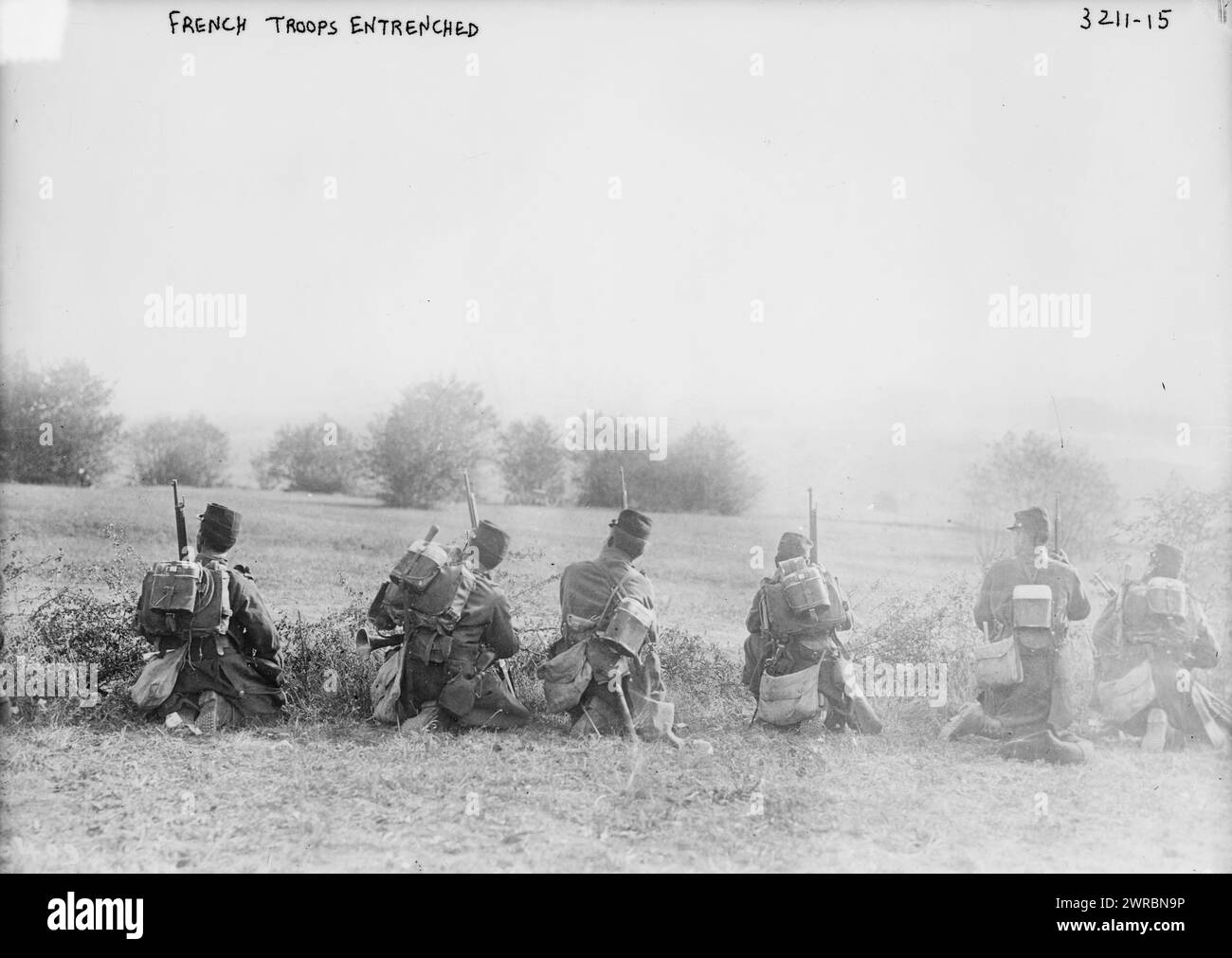 French troops entrenched, Photograph shows French soldiers at the ...