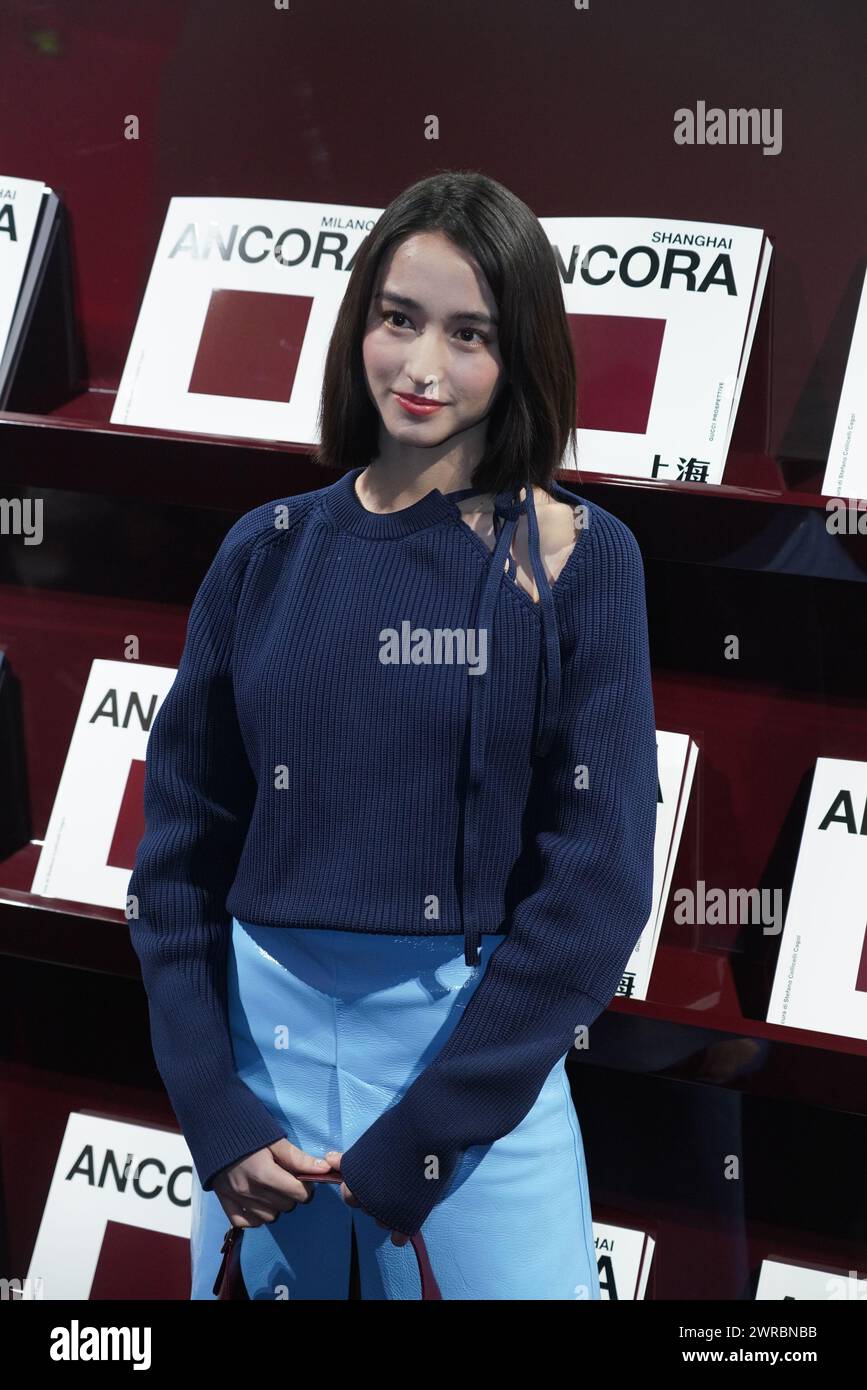 SHANGHAI, CHINA - MARCH 11, 2024 - Actress Wang Chu Ran attends a GUCCI ...