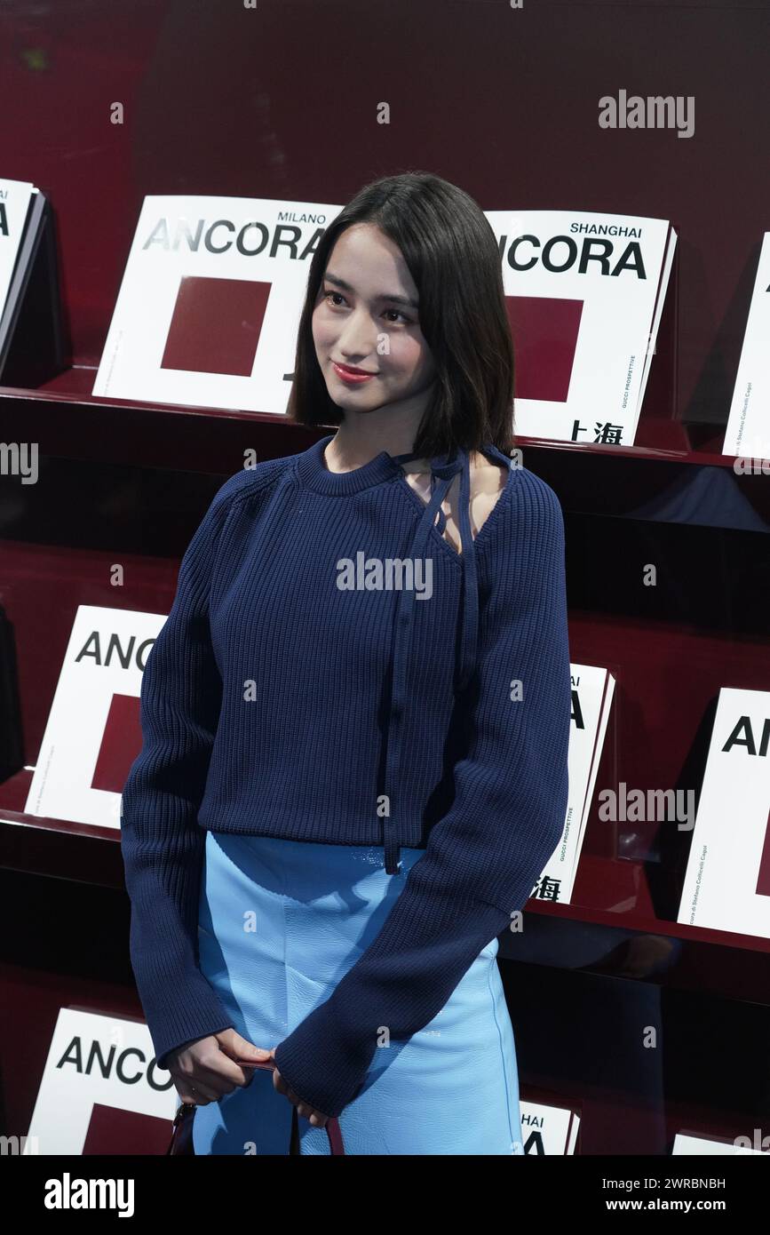 SHANGHAI, CHINA - MARCH 11, 2024 - Actress Wang Chu Ran attends a GUCCI ...