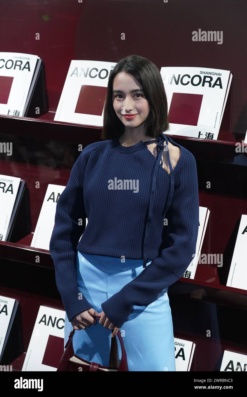 SHANGHAI, CHINA - MARCH 11, 2024 - Actress Wang Chu Ran attends a GUCCI ...