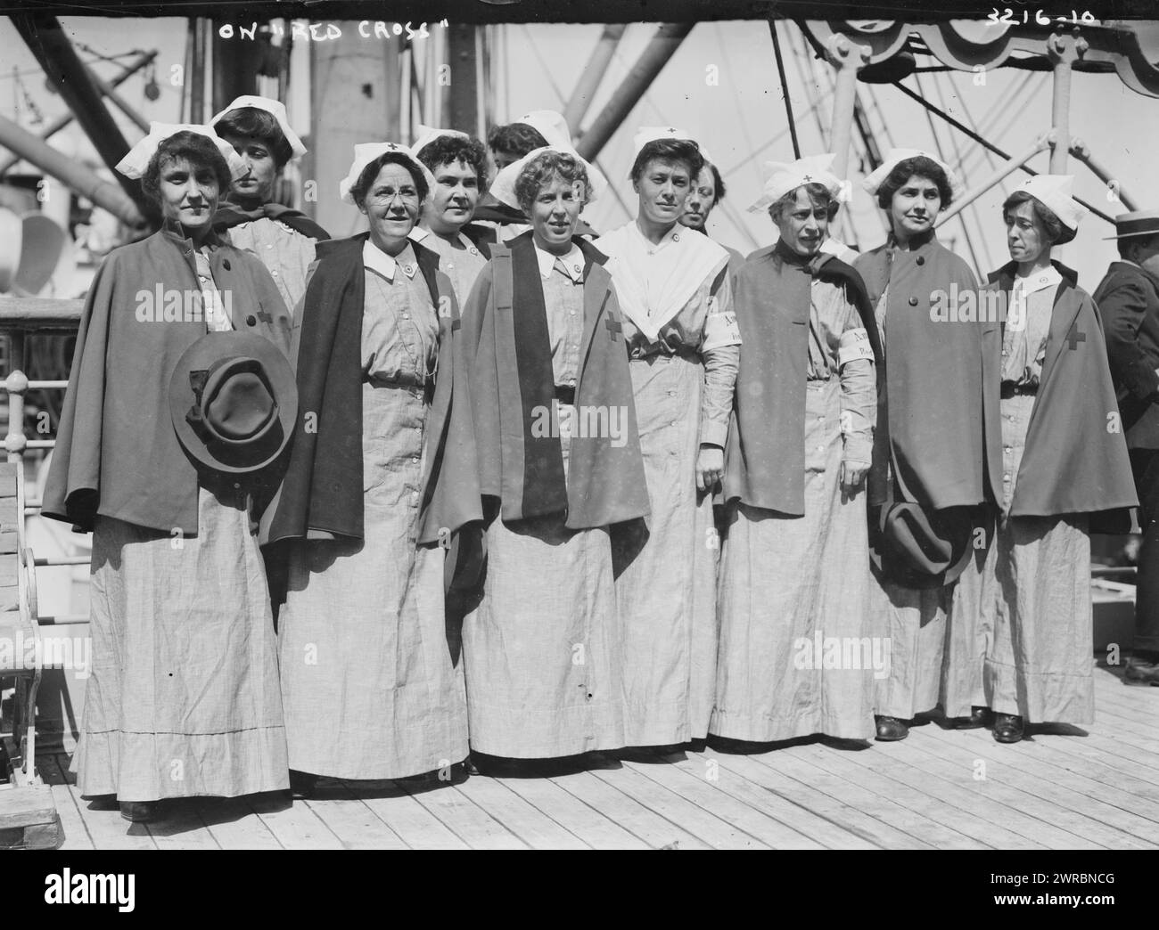On 'RED CROSS', Photograph shows a group of nurses aboard the 'Red ...