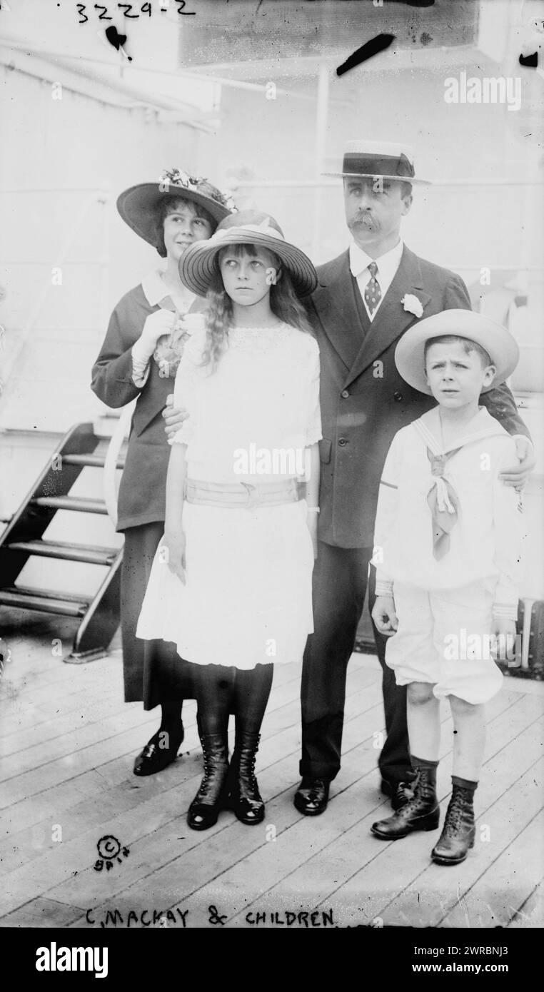 C. Mackay & children, Photograph shows financier Clarence Mackay (1874 ...