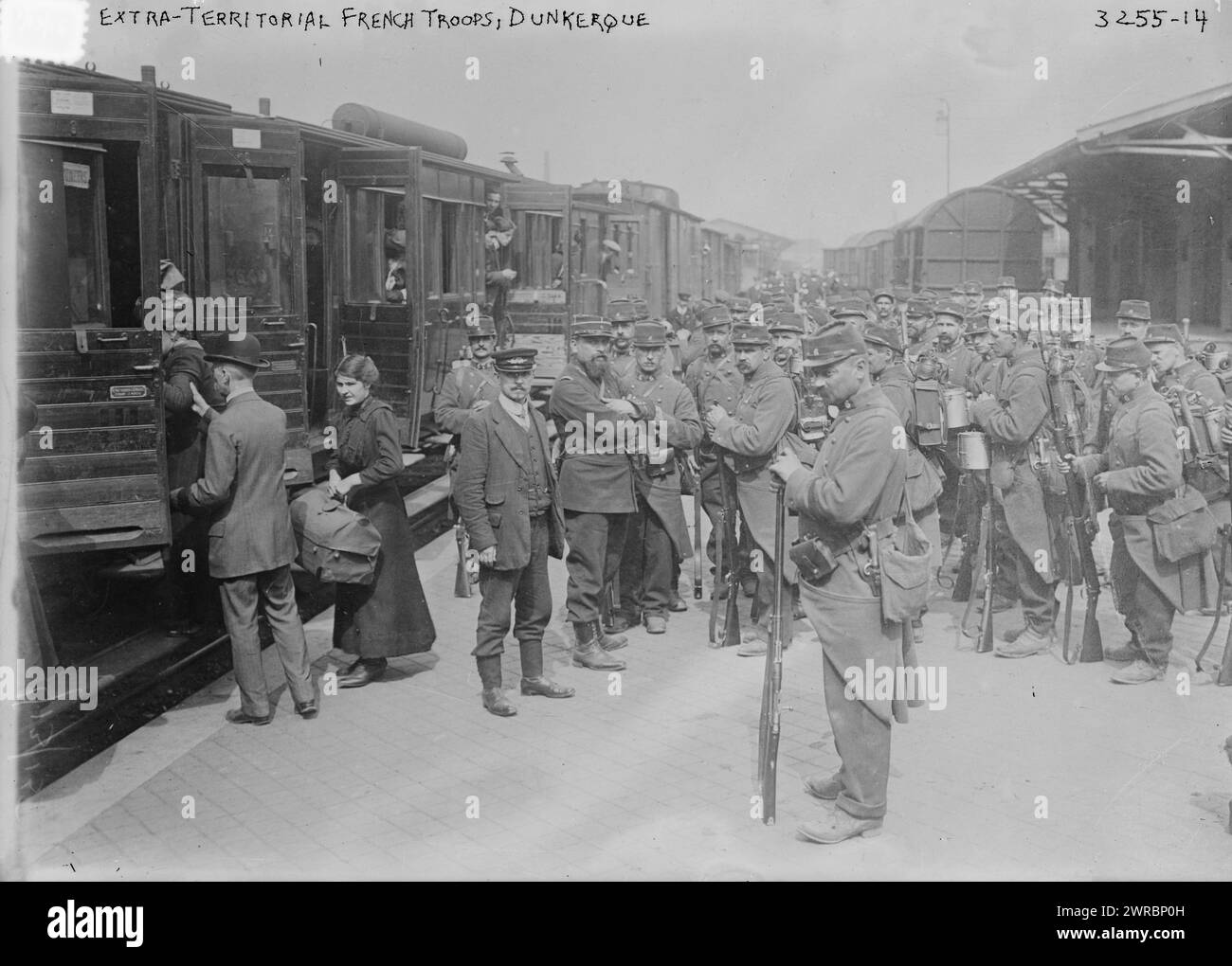 Extra-territorial French troops, Dunkerque, Photograph shows soldiers ...