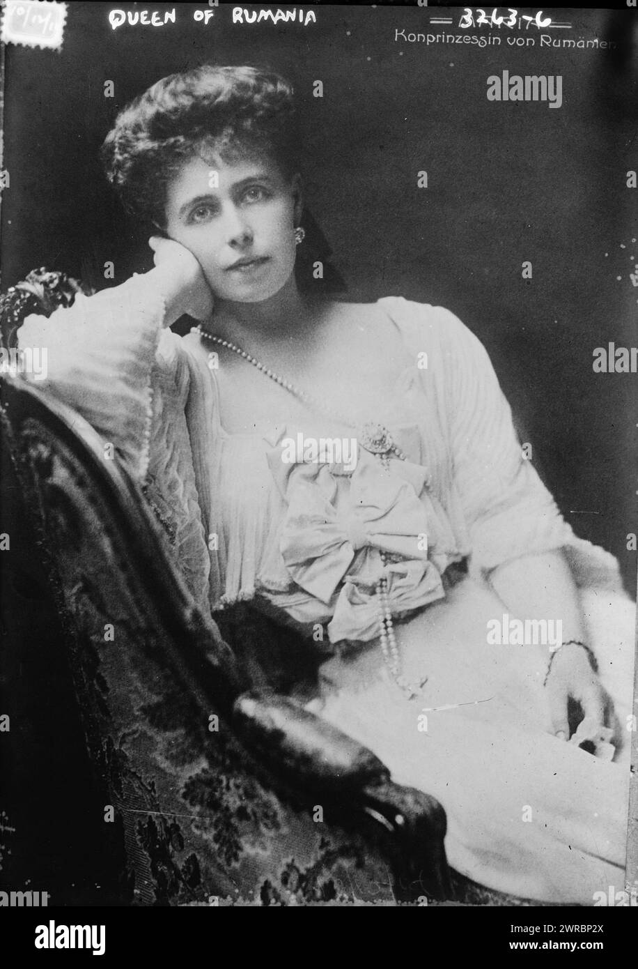 Queen of Rumania, Photograph shows Marie of Romania (1875-1938) who was ...