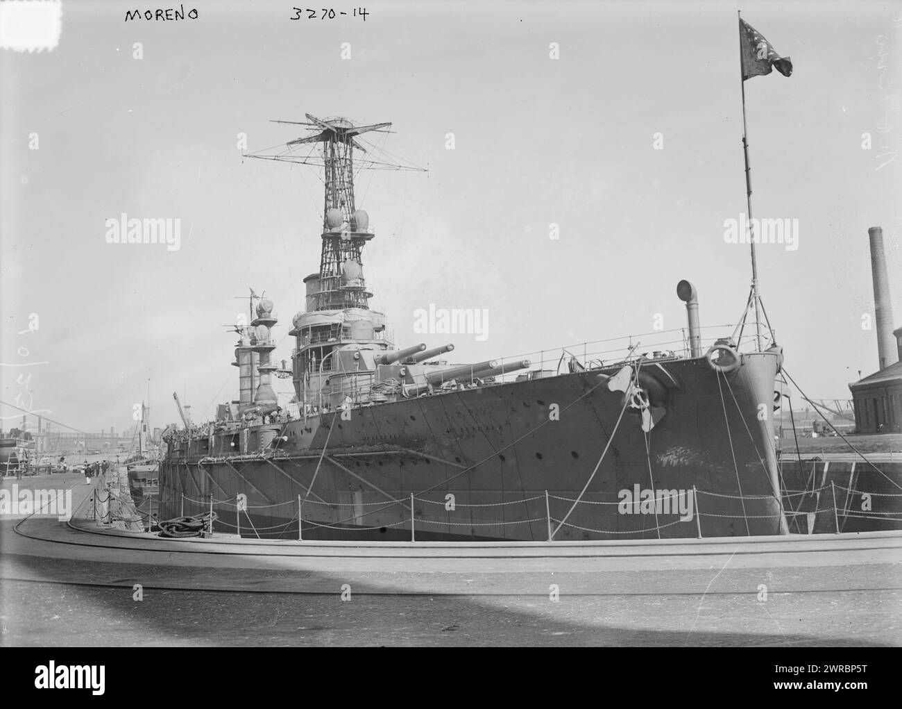 Moreno, Photograph shows the Argentine Navy battleship ARA Moreno in ...