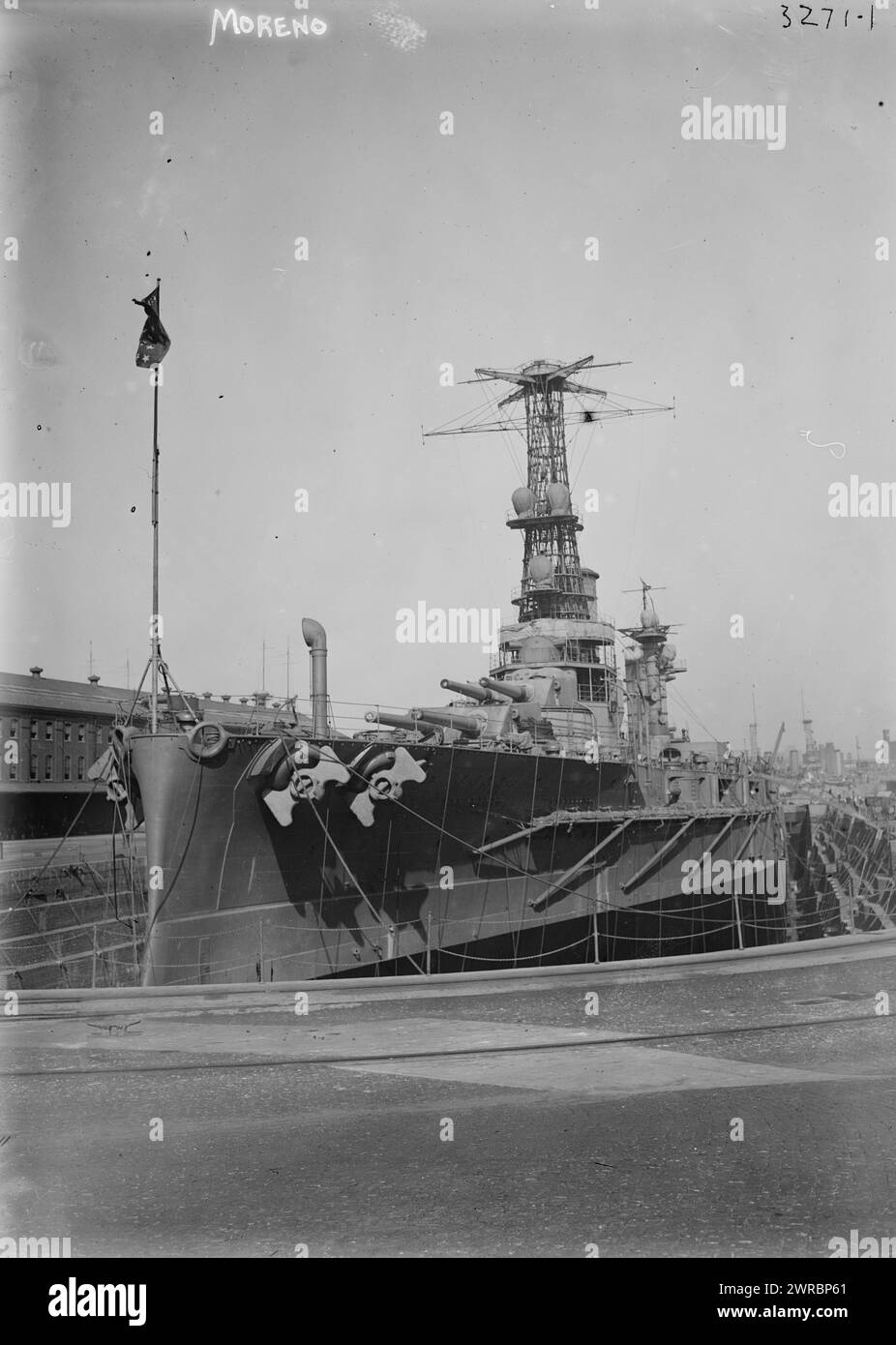 Moreno, Photograph shows the Argentine Navy battleship ARA Moreno in ...
