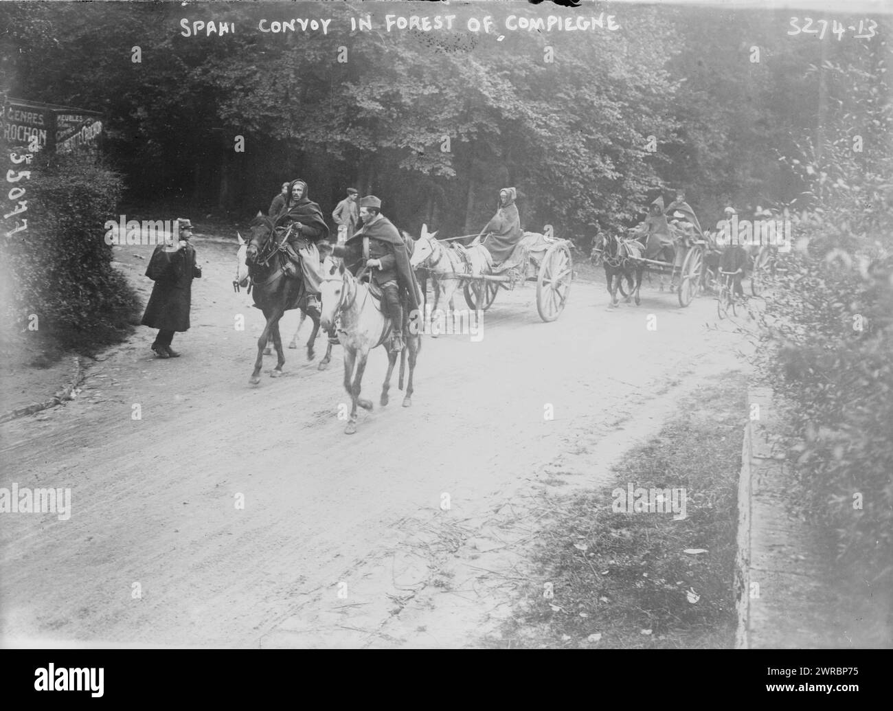 Spahi Convoy in Forest of Compiegne, Photograph shows Moroccan Spahis ...
