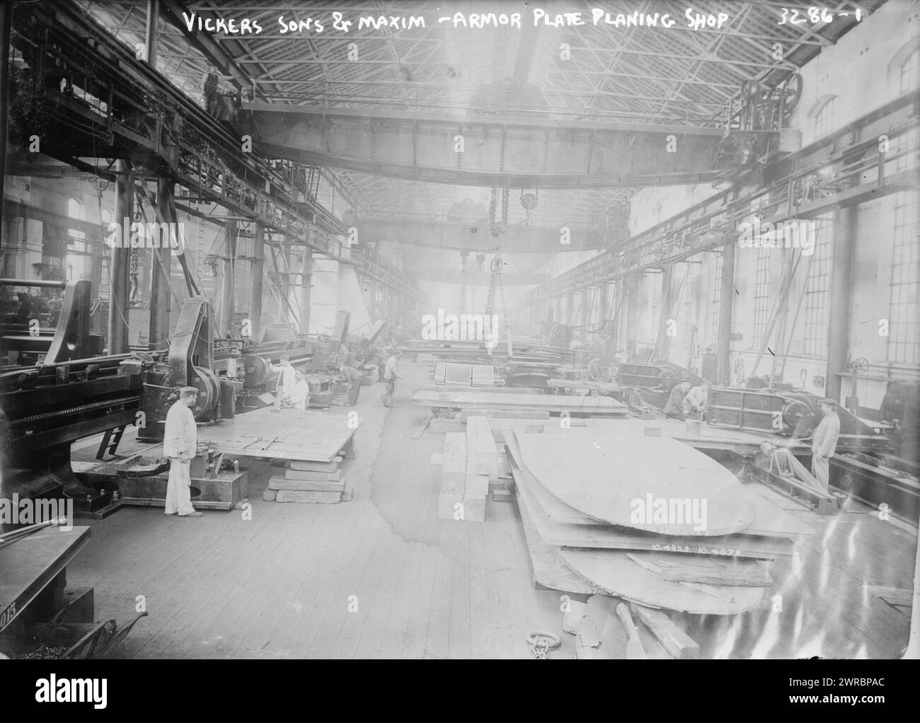 Vickers Sons And Maxim Armor Plate Planing Shop Between Ca 1910 And Ca 1915 Glass Negatives