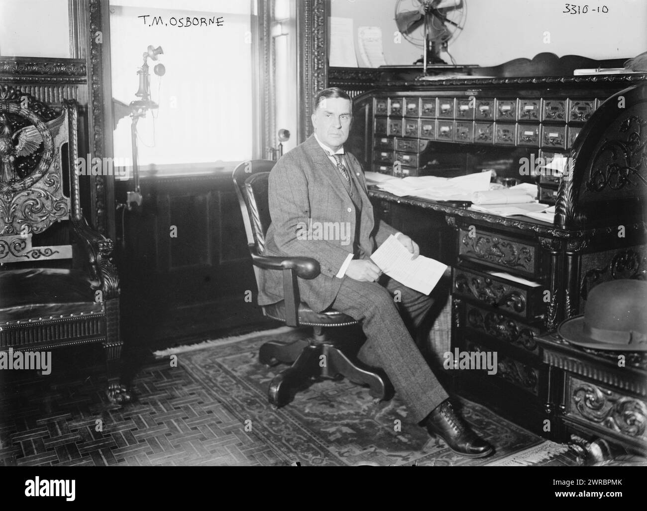 T.M. Osborne, Photograph shows Thomas Mott Osborne (1859-1926), a prison administrator and ...