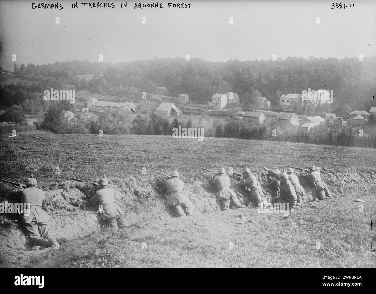 Germans in trenches in Argonne Forest, Photograph shows German soldiers ...