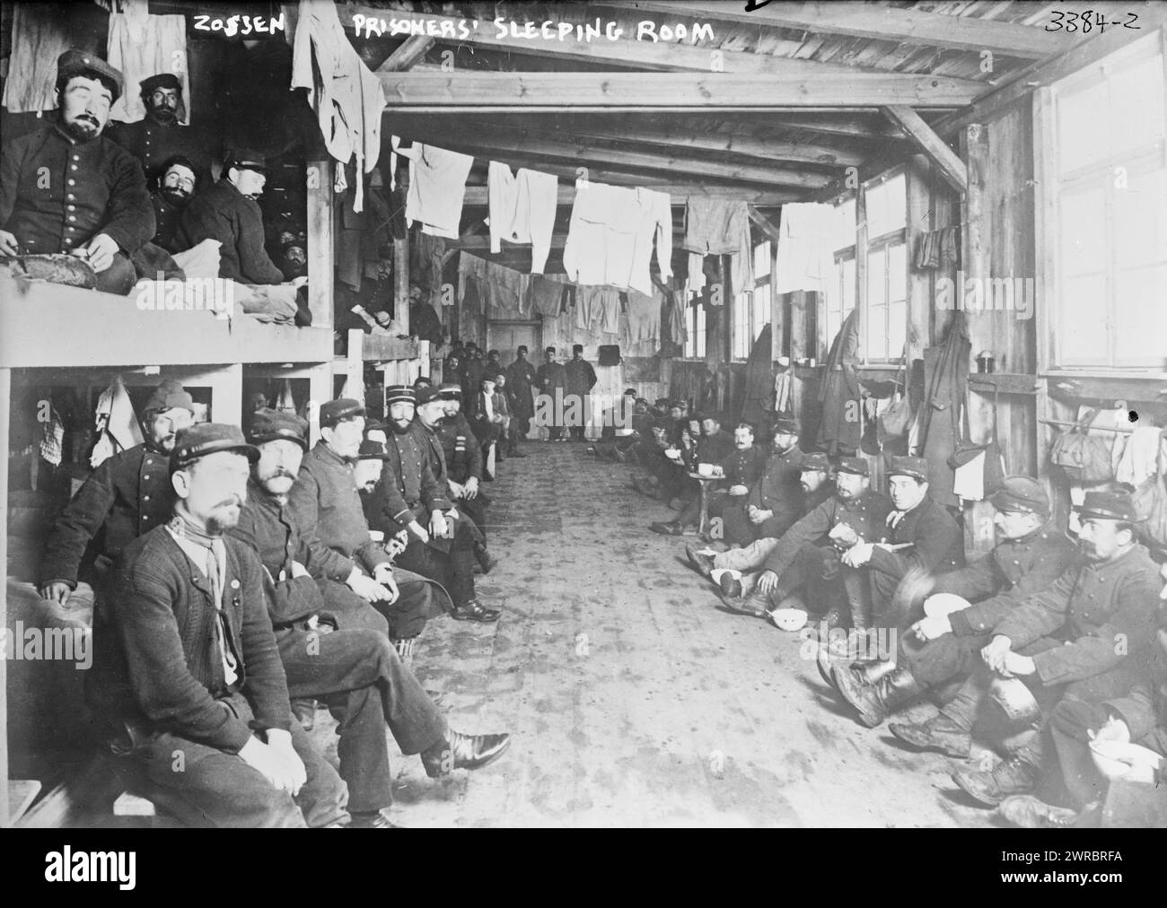 Zossen, prisoners' sleeping room, Photograph shows prisoners in ...