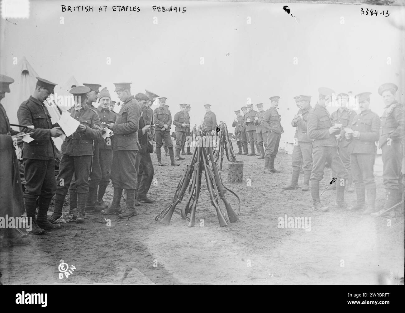 British at Etaples, Feb. 1915, Photograph shows British soldiers at ...